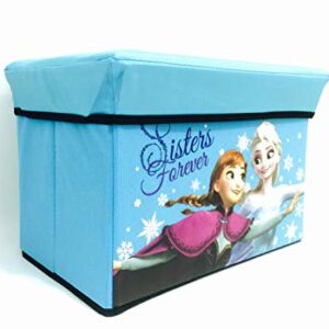 Disney Princess Elsa Anna & Olaf Foldable Storage Box & Stool (BLUE)