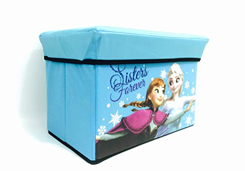 Disney Princess Elsa Anna & Olaf Foldable Storage Box & Stool (BLUE)