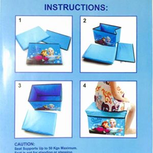 Disney Princess Elsa Anna & Olaf Foldable Storage Box & Stool (BLUE)