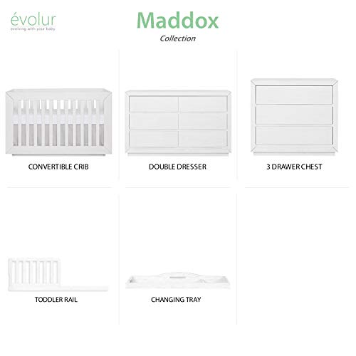 Dream On Me Evolur Maddox Modern Crib, Weathered White