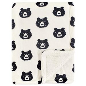 yoga sprout mink blanket with sherpa backing, bear