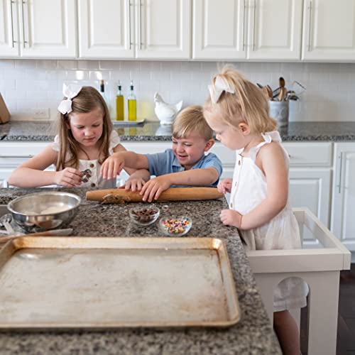 Little Partners® Explore 'N Store™ Learning Tower® Kids Adjustable Height Kitchen Step Stool for Toddlers or Any Little Helper (Soft White)