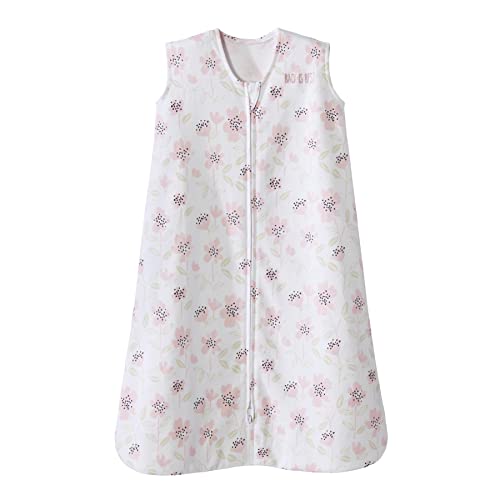 HALO Sleepsack, 100% Cotton Wearable Blanket, Swaddle Transition Sleeping Bag, TOG 0.5, Wildflower Blush, Large