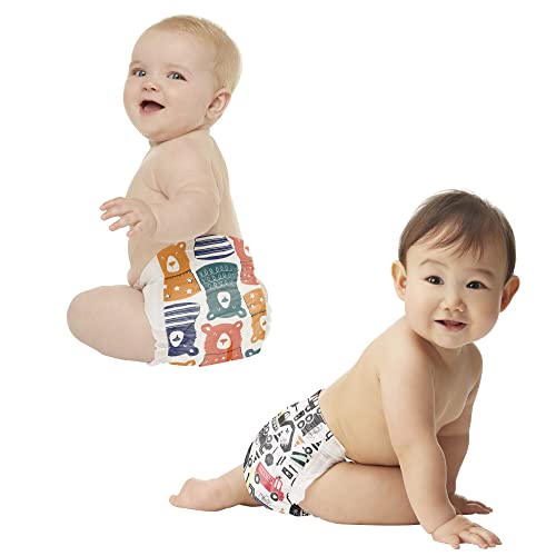 The Honest Company Clean Conscious Diapers | Plant-Based, Sustainable | Beary Cool + Big Trucks | Super Club Box, Size 6 (35+ lbs), 88 Count