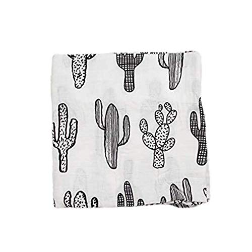 SANNIX Cactus Muslin Swaddle Blankets Cotton Baby Swaddle Wrap Floral Print Burping Cloth & Stroller Cover Baby Blanket