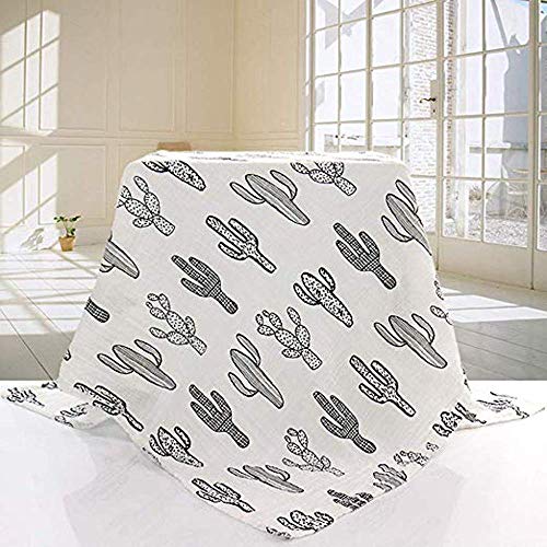 SANNIX Cactus Muslin Swaddle Blankets Cotton Baby Swaddle Wrap Floral Print Burping Cloth & Stroller Cover Baby Blanket