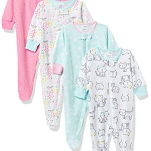 Onesies Brand Baby Girls 4-pack 'N Play Footies Multi And Toddler Sleepers, Cats, 3-6 Months US