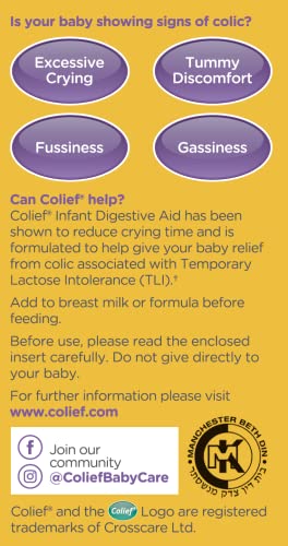 Colief Infant Digestive Aid | Gas Drops for Babies | Natural & Safe Infant Gas Relief | Reduces Baby Colic, Tummy Bloating, Fussing & Crying | 90 Servings | 0.5 Fl Oz