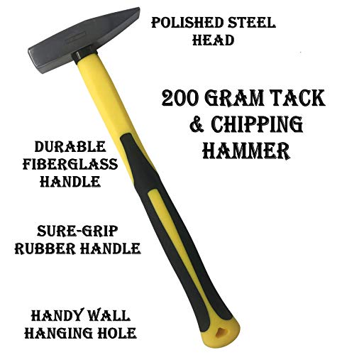 Benchmark - 3 Piece Hammer Set; 16 OZ. Claw Hammer, Tack Hammer; Rubber Mallet (Double SIded); Shock Absorbing Rubber Grips, Durable Fiberglass Handles And Polished Steel Heads