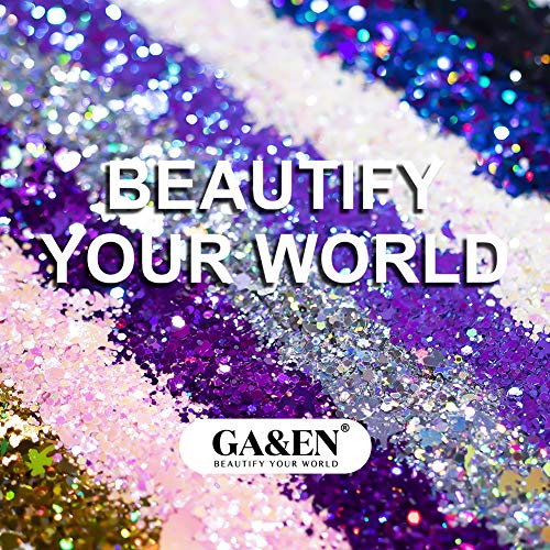 8 Jars of Cosmetic Chunky Glitter Shimmer Body Face Hair Eye Musical Festival Carnival Dance Halloween Party Beauty Makeup Temporary Tattoos Multicolored (80g/2.82oz) + Quick Dry Glitter Glue(10ml)