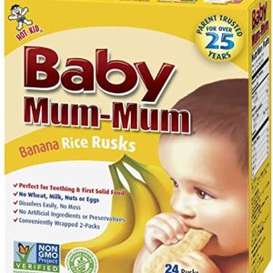 Peaceful Squirrel Variety, Hot-Kid Baby Mum-Mum Rice Rusks Variety Pack of 6 (Organic Original, Banana, Vegetables, Apple & Pumpkin, Carrot & Sweet Potato, Blueberry & Goji) - 1.76 Ounce