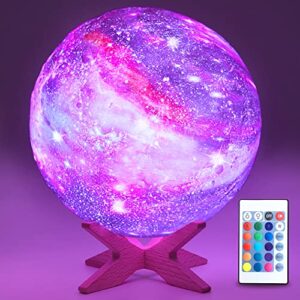 hyodream5.9' moon lamp kids night light galaxy lamp 16 colors led moon light with rechargeable battery touch & remote control as birthday gifts for boys/girls/kids