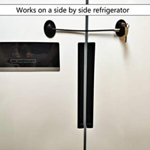 REZIPO - Refrigerator Door Lock with 2 Keys, File Drawer Lock, Freezer Door Lock and Child Safety Cabinet Lock by REZIPO Black