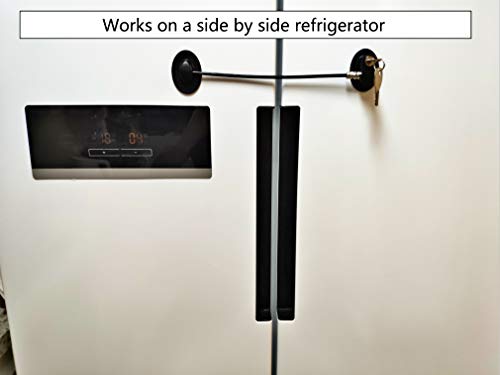 REZIPO - Refrigerator Door Lock with 2 Keys, File Drawer Lock, Freezer Door Lock and Child Safety Cabinet Lock by REZIPO Black