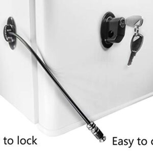 REZIPO - Refrigerator Door Lock with 2 Keys, File Drawer Lock, Freezer Door Lock and Child Safety Cabinet Lock by REZIPO Black