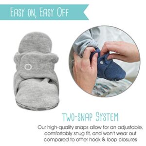 Zutano Unisex Organic Cotton Baby Booties With Gripper Soles, Gray Heather, 3M