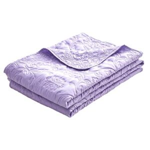 Sophia and William 3 Pieces Quilt Set Queen/Full Size with 1 Quilt and 2 Pillow Shams, Reversible Microfiber Bedding Bedspread Coverlet Set, Cozy, Lightweight and Hypoallergenic, Purple