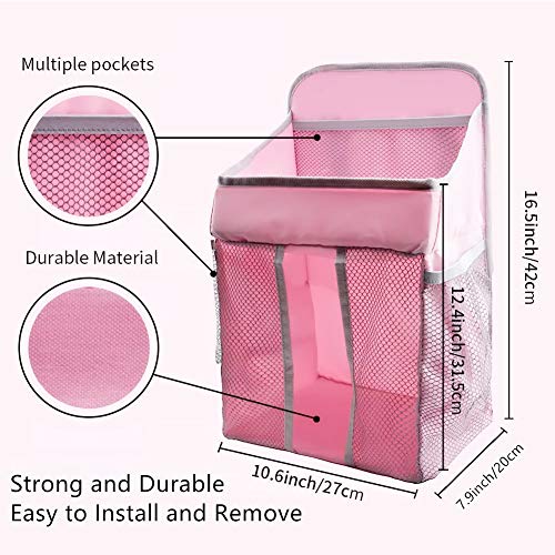 Hanging Baby Diaper Caddy Organizer For Crib Changing Table Or Wall Nursery Organizer Infant Newborn Baby Playard Diaper Organizer Storage Baby Essentials Pink