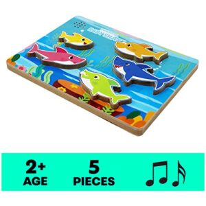 Pinkfong Baby Shark Musical Wood Sound Puzzle- Plays Song Baby Shark Toys Toddler Toys Kids Toys Baby Shark Birthday Decorations for Ages 2+