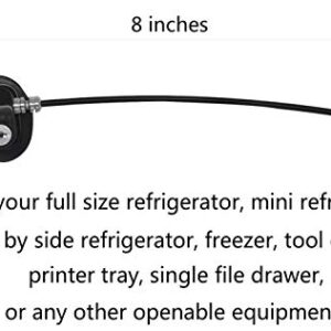 2 Pack Refrigerator Door Locks with 4 Keys, File Drawer Lock, Freezer Door Lock and Child Safety Cabinet Locks by REZIPO Black