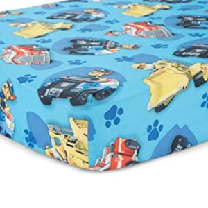 Paw Patrol Calling All Pups 4 Piece Toddler Bedding Set - Includes Quilted Comforter, Fitted Sheet, Top Sheet, and Pillow Case for Boys Bed, Blue