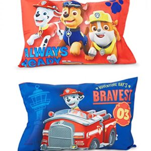 Paw Patrol Calling All Pups 4 Piece Toddler Bedding Set - Includes Quilted Comforter, Fitted Sheet, Top Sheet, and Pillow Case for Boys Bed, Blue