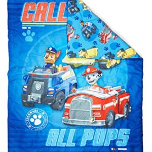 Paw Patrol Calling All Pups 4 Piece Toddler Bedding Set - Includes Quilted Comforter, Fitted Sheet, Top Sheet, and Pillow Case for Boys Bed, Blue