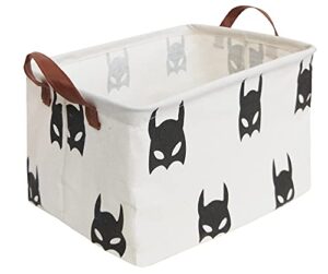 hiyagon kids storage basket batman easter basket cute basket empty toy storage bin organizer box rectangular room decor for home books(black bats)