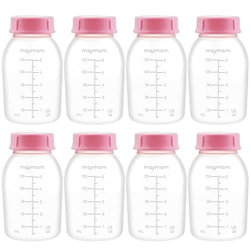 Maymom Breast Pump Bottle Compatible with Medela Pump in Style MaxFlow, Freestyle, Swing Maxi Pump, Maymom Breastshields; Compatible with Ameda MYA Joy, Finesse and Purely Yours Pumps; 8pc/pk