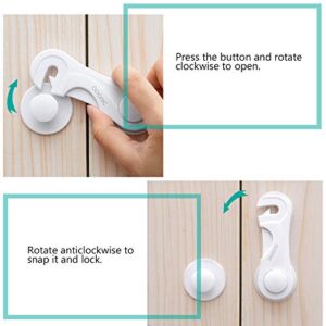 Cabinet Locks - Adoric Life Child Safety Locks 4 Pack - Baby Safety Cabinet Locks - Baby Proofing Cabinet Kitchen System with Strong Adhesive Tape