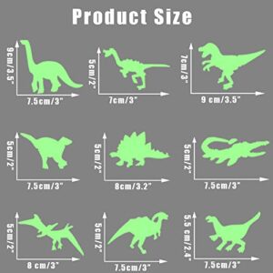 TONIFUL 45 pcs Dinosaurs Luminous Wall Stickers,3D Glow in Dark Dinosaurs Wall Decorative for Baby Children Room Wall Decals