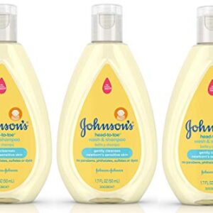 Johnsons Baby Head To Toe Wash And Shampoo 3 pack 1.7 Ounce Each