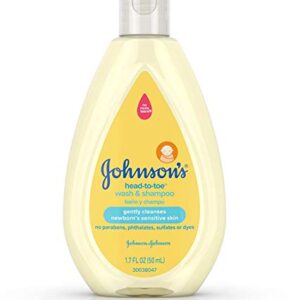 Johnsons Baby Head To Toe Wash And Shampoo 3 pack 1.7 Ounce Each