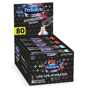 pedialyte multi pack, electrolyte hydration drink, 0.6 oz electrolyte powder packs, 80 count