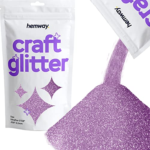 Hemway Craft Glitter 100g / 3.5oz Glitter Flakes for Arts Crafts Tumblers Resin Epoxy Scrapbook Glass Schools Paper Halloween Decorations - Ultrafine (1/128" 0.008" 0.2mm) - Lavender Purple