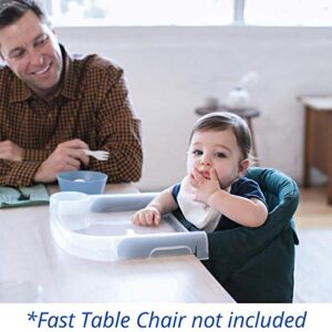 Inglesina Fast Dining Tray Plus, Clip-On Accessory for Fast Table Chair - For Toddlers, Baby and Kids - For Eating, Daycare or Restaurant - Non Slip, Portable, Space Saver and Reusable - Clear Plastic