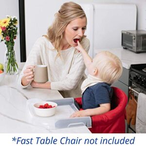 Inglesina Fast Dining Tray Plus, Clip-On Accessory for Fast Table Chair - For Toddlers, Baby and Kids - For Eating, Daycare or Restaurant - Non Slip, Portable, Space Saver and Reusable - Clear Plastic