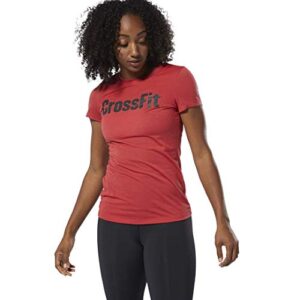 reebok crossfit forging elite fitness speedwick tee, rebel red, 2xs