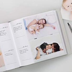 Pearhead My Baby Album, Baby Book Photo Keepsake for New and Expecting Parents, 50 Pages, Holds 200 6” x 4” Pictures, Gender-Neutral Baby Accessory, Classic Gray and White Polka Dot