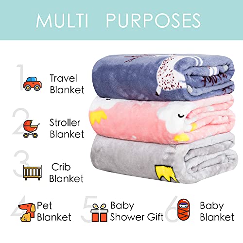 TILLYOU Micro Fleece Plush Soft Toddler Blanket for Boys Girls - Large Lightweight Crib Blanket for Baby Bed Lounger - Fuzzy Warm Cozy Blanket for Daycare Preschool Naptime Oversized 40x50 Pink Cloud