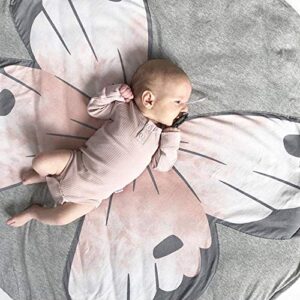 ABREEZE Butterfly Baby Round Play Pad Crawling Mat Butterfly Baby Blanket Butterfly Tummy Time Mat Rug for Kids Children Toddlers Bedroom