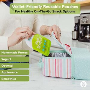 WeeSprout Double Zipper Reusable Food Pouches (5 Fl Oz, Blue)