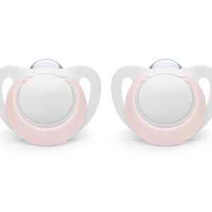 NUK Newborn Orthodontic Pacifiers, Girl, 0-2 Months, 2-Pack