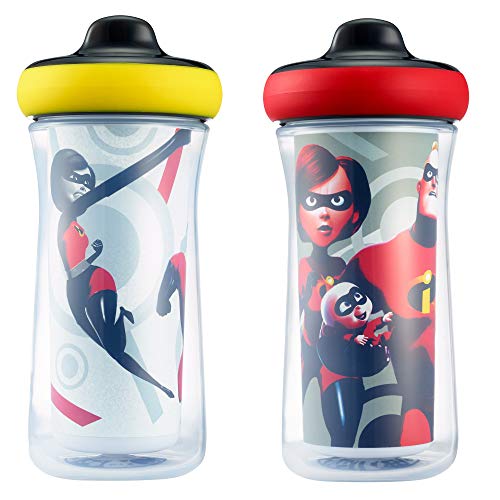 The First Years Disney Incredibles 2 Insulated Hard Spout Pack of Sippy Cups for Toddlers, 9 Ounce (Pack of 2)