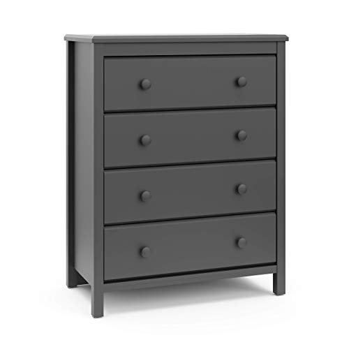 Storkcraft Alpine 4 Drawer Chest (Gray) – GREENGUARD Gold Certified, Dresser For Nursery, 4 Drawer Dresser, Kids Dresser, Nursery Dresser Drawer Organizer, Chest of Drawers