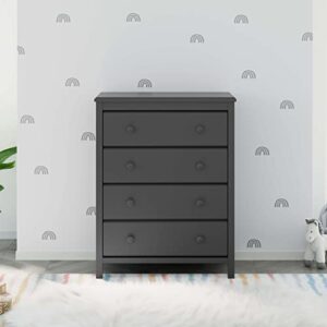 Storkcraft Alpine 4 Drawer Chest (Gray) – GREENGUARD Gold Certified, Dresser For Nursery, 4 Drawer Dresser, Kids Dresser, Nursery Dresser Drawer Organizer, Chest of Drawers