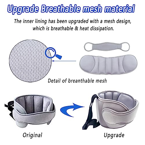 Car Head Support Toddle Car Neck Relief Baby Child Car Seat Adjustable Head and Neck Support Band - A Comfortable Sleep Solution (Gray)