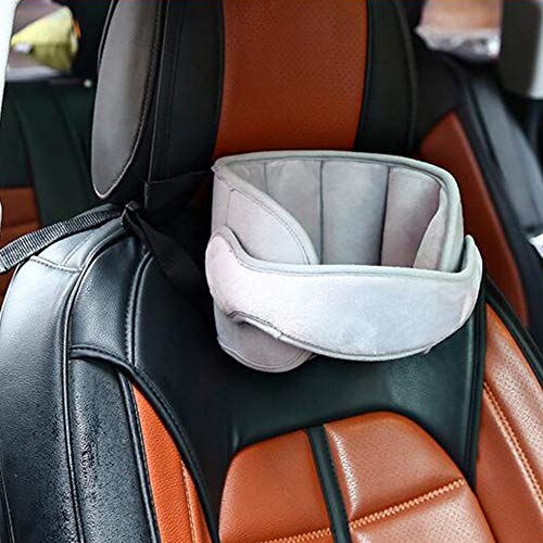 Car Head Support Toddle Car Neck Relief Baby Child Car Seat Adjustable Head and Neck Support Band - A Comfortable Sleep Solution (Gray)