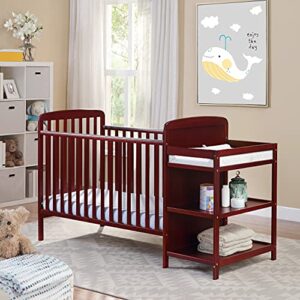 Suite Bebe Ramsey 3 in 1 Convertible Crib and Changer in a Cherry Finish