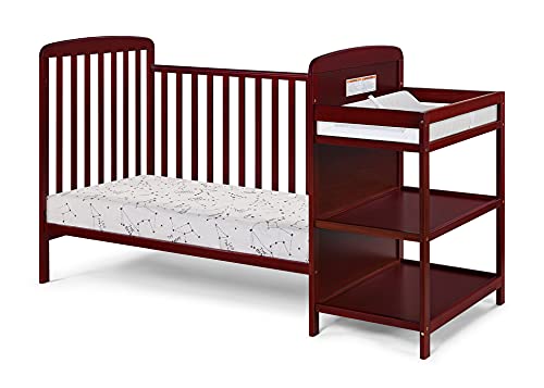 Suite Bebe Ramsey 3 in 1 Convertible Crib and Changer in a Cherry Finish